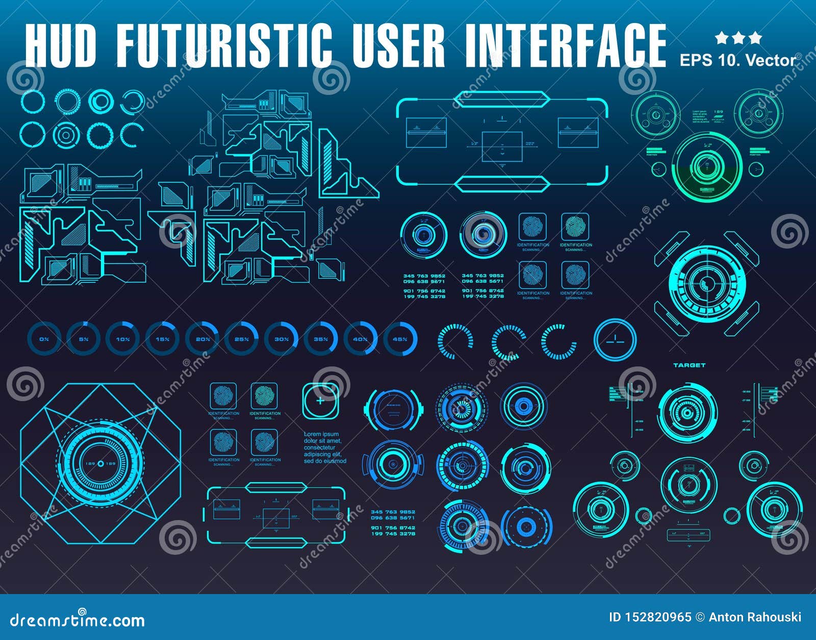 Futuristic Virtual Graphic Touch User Interface, Target Stock Illustration - Illustration of ...