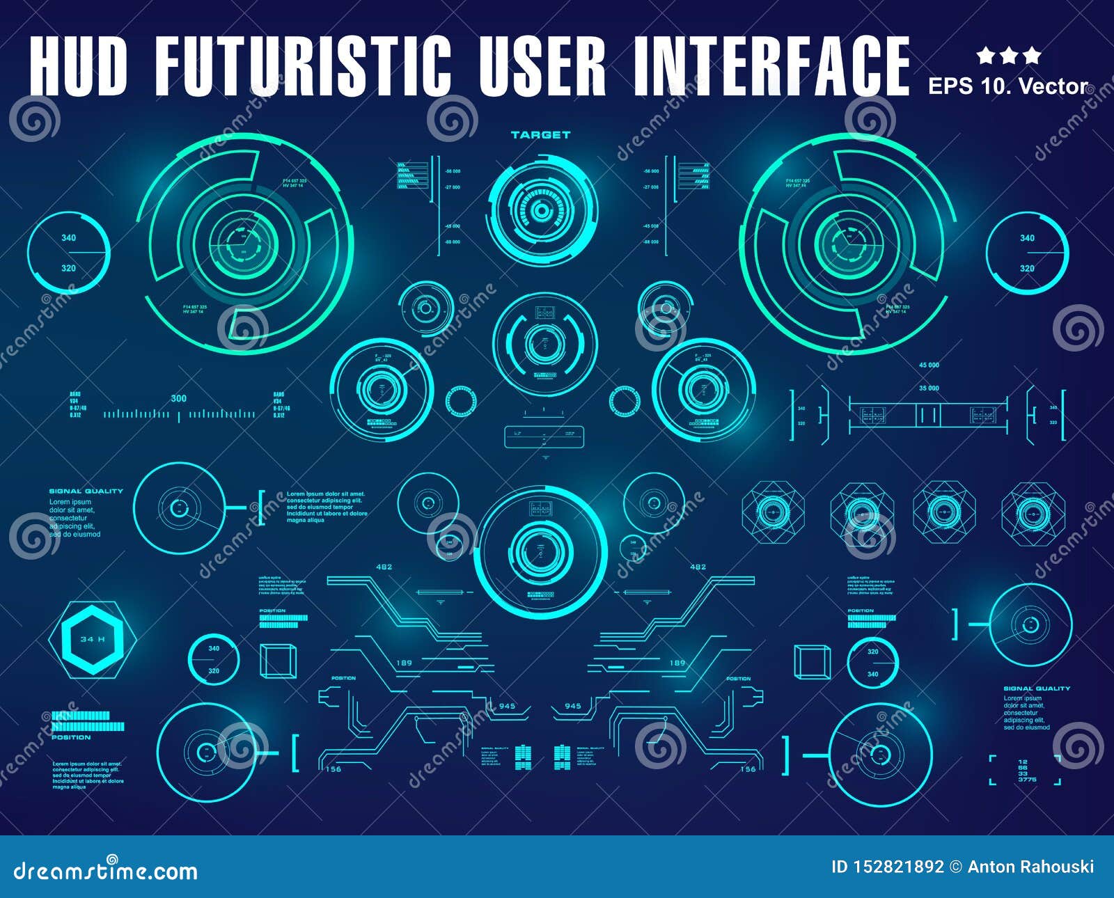 Futuristic Virtual Graphic Touch User Interface, Target Stock ...
