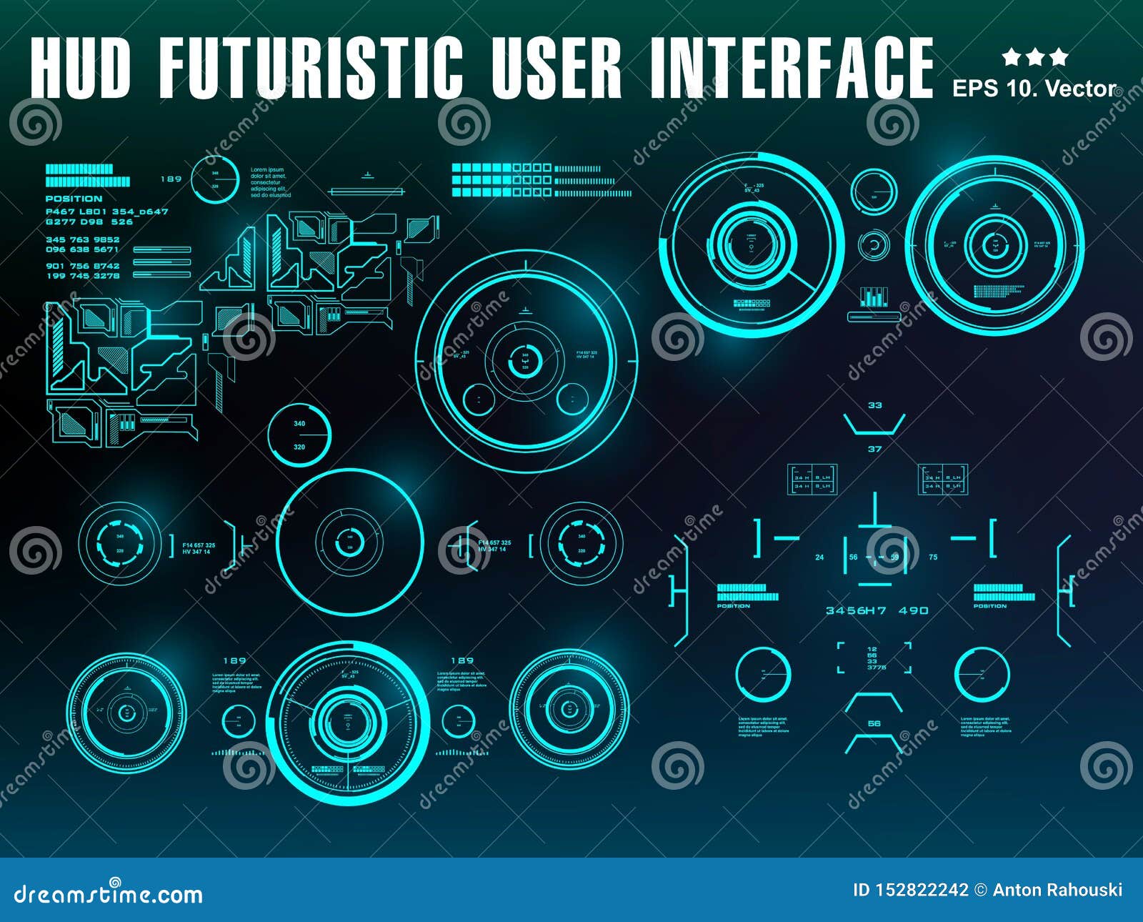 Futuristic Virtual Graphic Touch User Interface, Target Stock Illustration - Illustration of ...