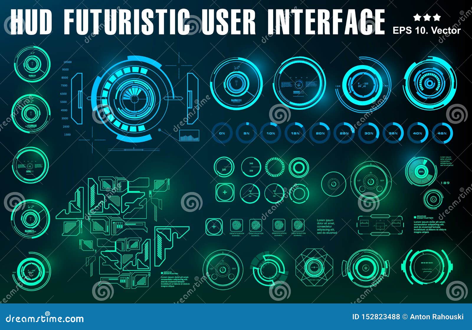 Futuristic Virtual Graphic Touch User Interface, Target Stock Illustration - Illustration of ...