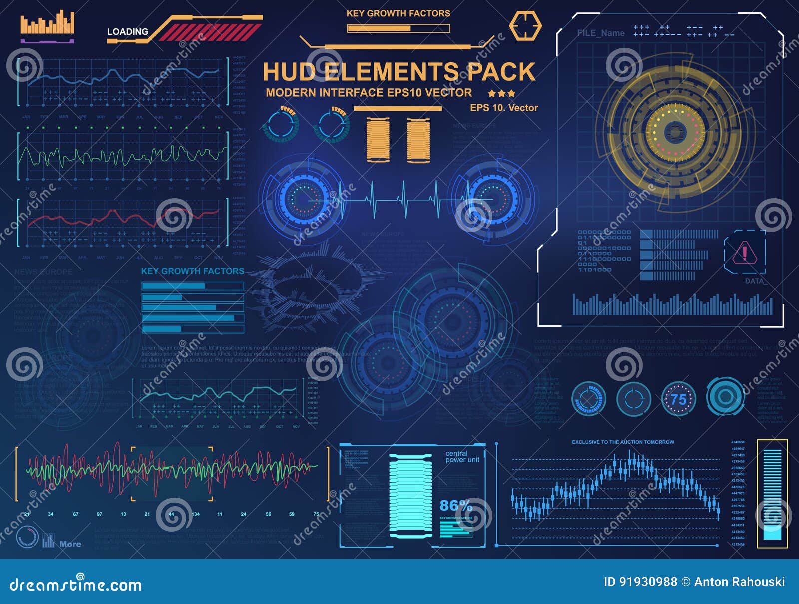 Futuristic Virtual Graphic Touch User Interface, Target Stock Vector ...