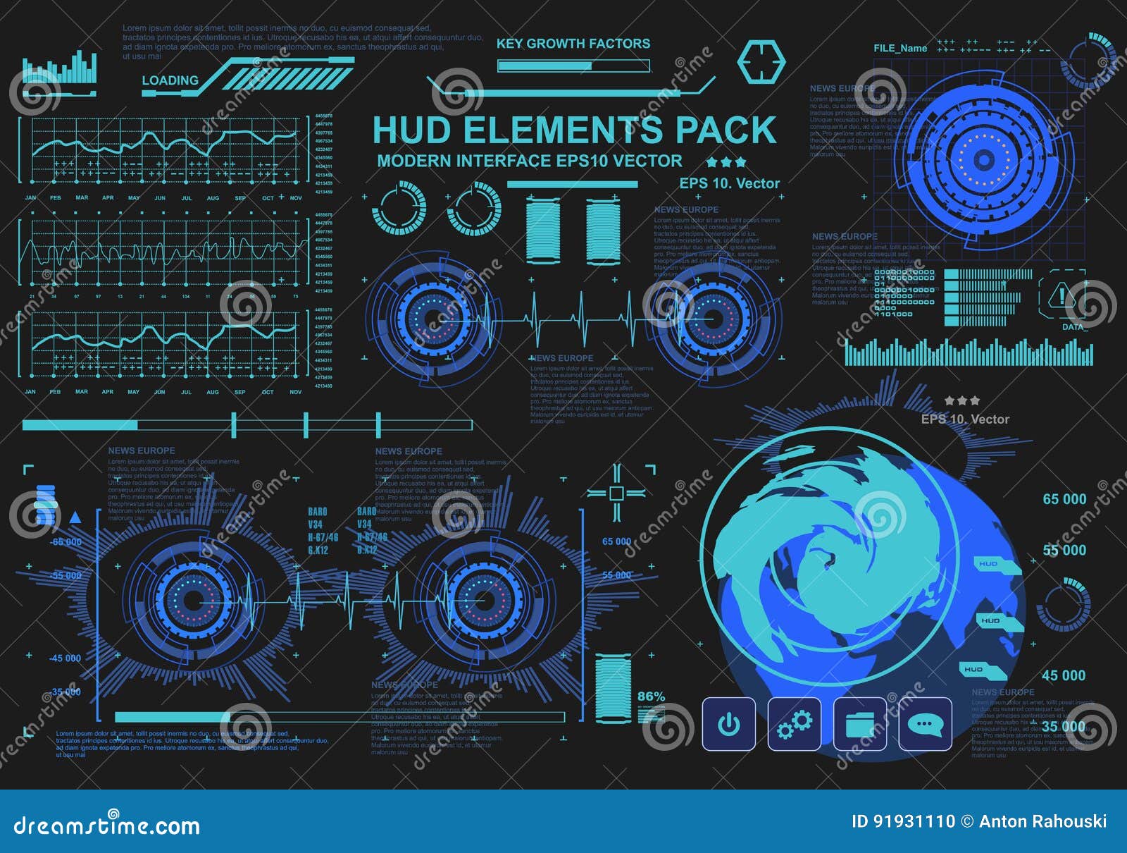 Futuristic Virtual Graphic Touch User Interface, Target Stock ...