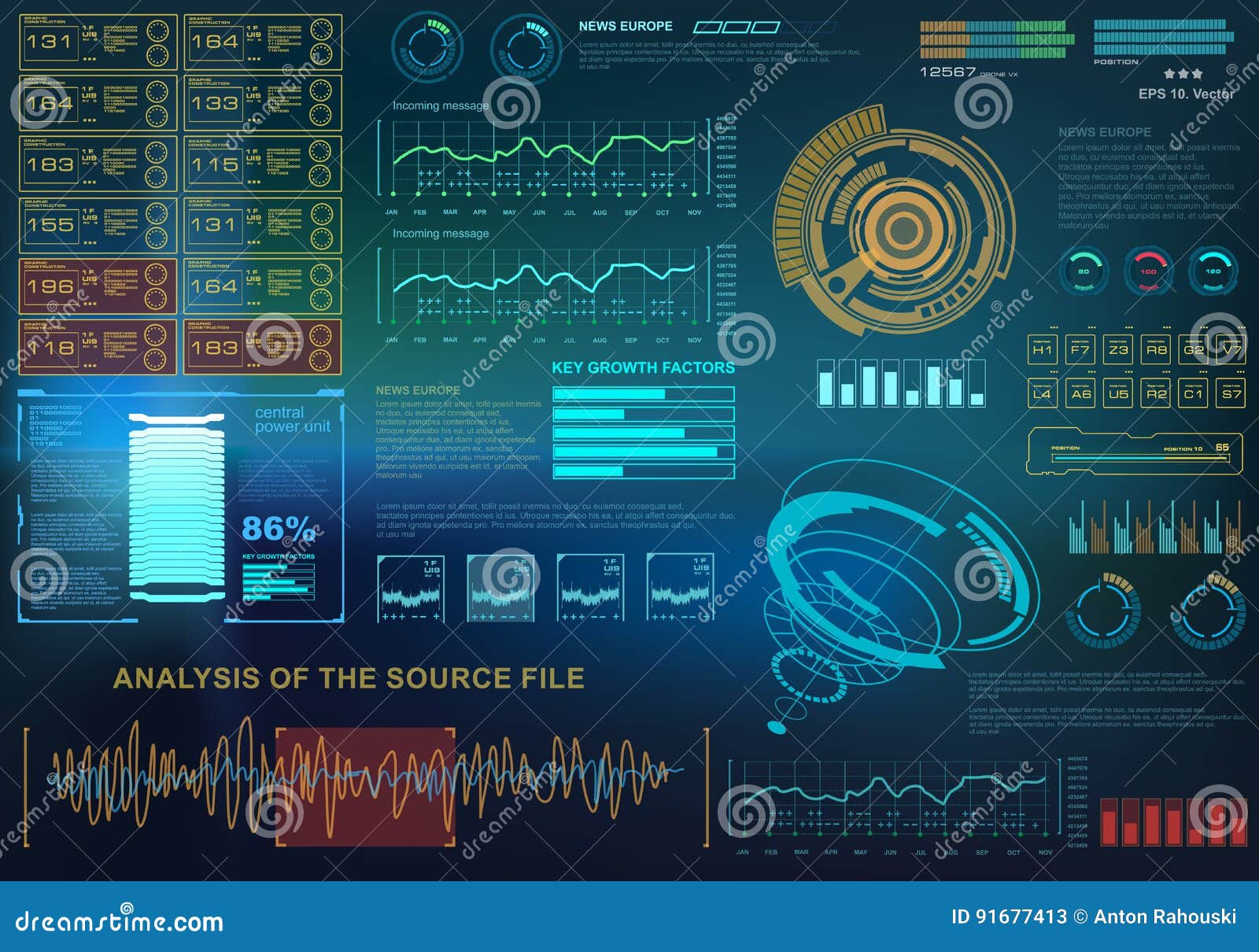 Futuristic Virtual Graphic Touch User Interface, Target Stock Vector ...
