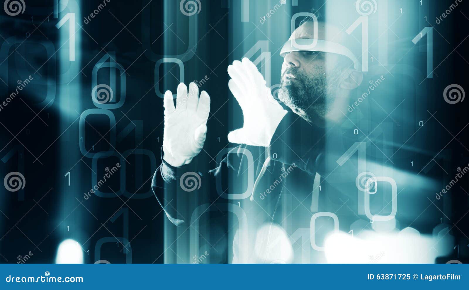 Futuristic Virtual Hacker Hacking Concept, Virtual Reality Glasses ...