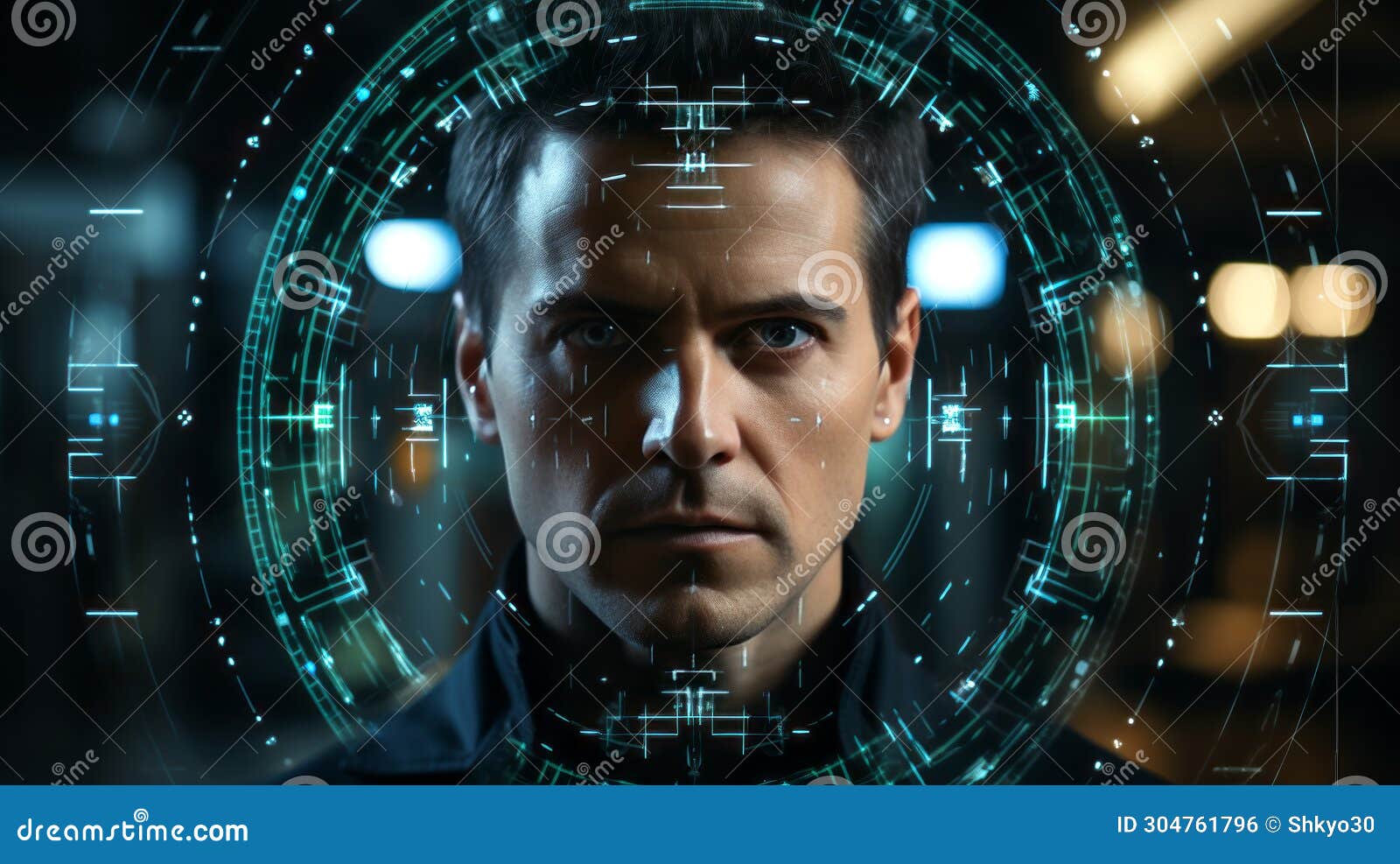 Futuristic Virtual Interface Control System with Spherical Thin Green ...