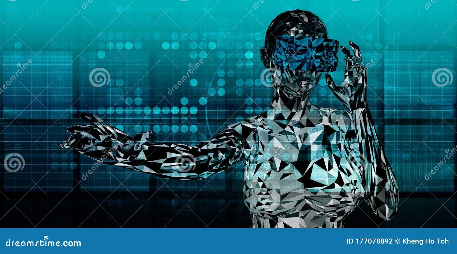 Futuristic Virtual Reality Background Stock Illustration - Illustration ...