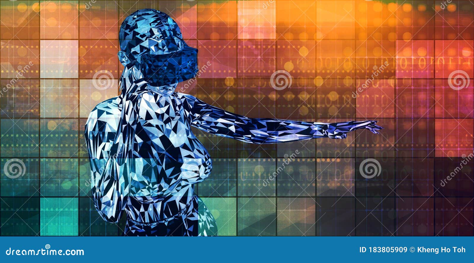 Futuristic Virtual Reality Background Stock Illustration - Illustration ...