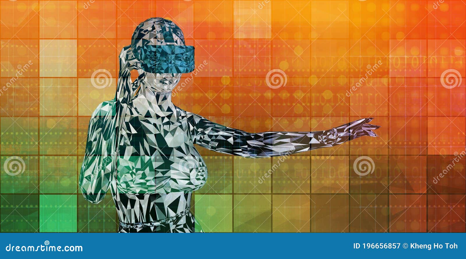 Futuristic Virtual Reality Background Stock Illustration - Illustration ...