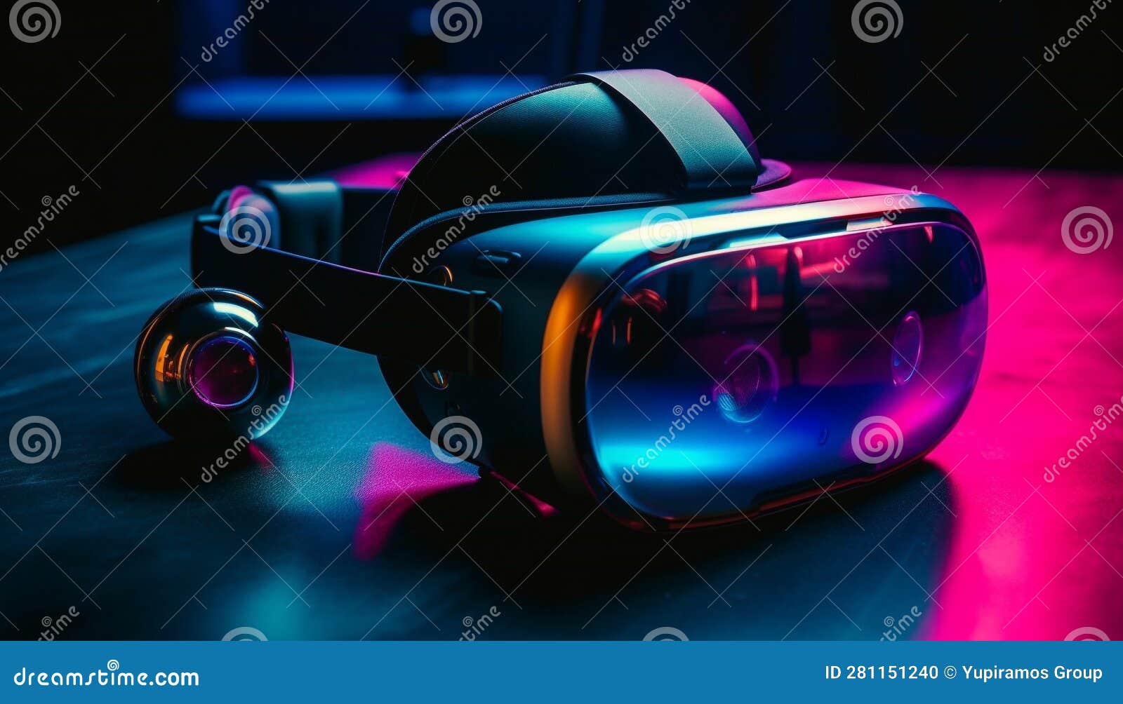 Futuristic Virtual Reality Simulator with Modern Optical Instrument and ...