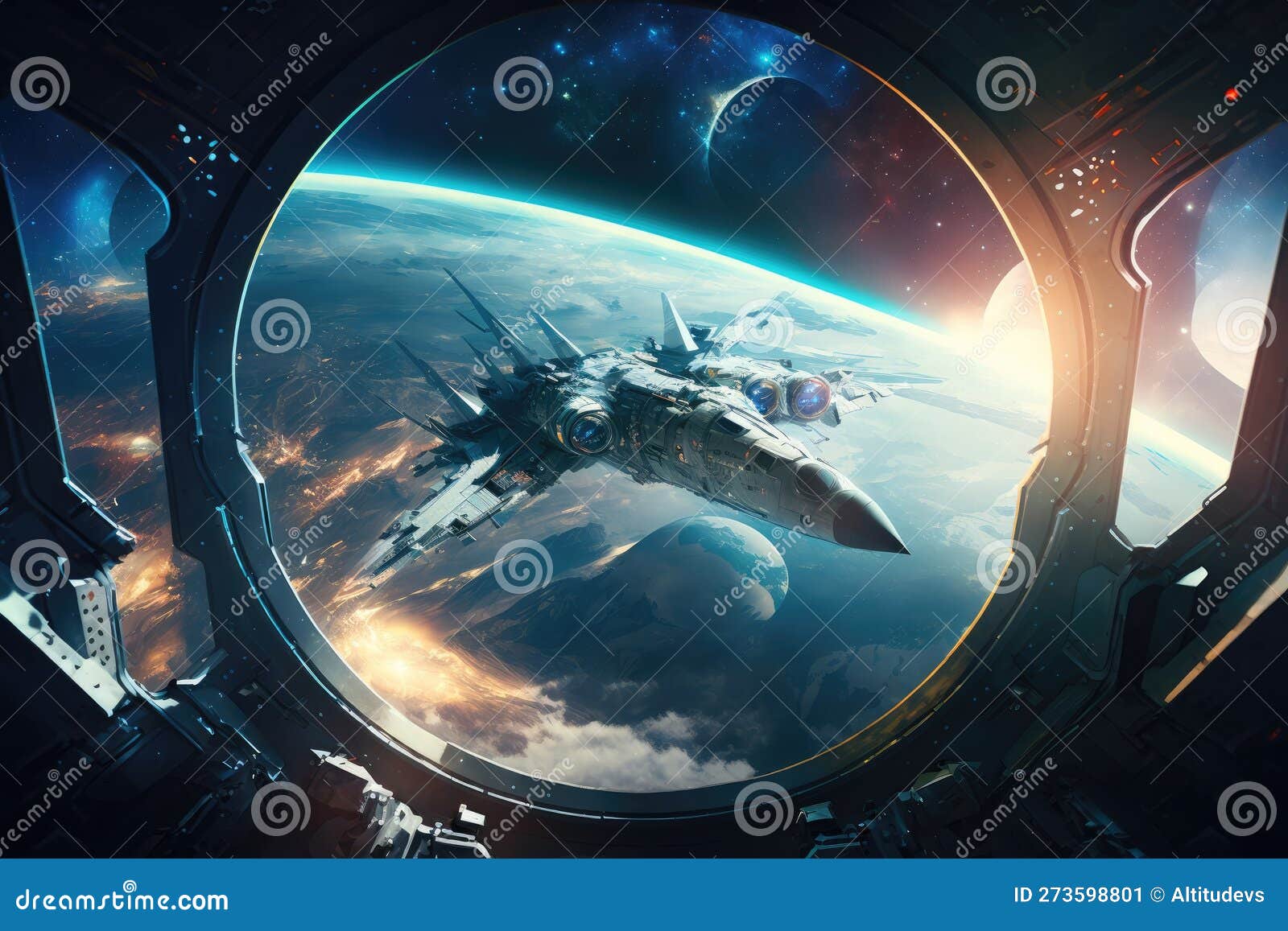 Futuristic Virtual World Concept of Space Flight Beyond Borders of ...