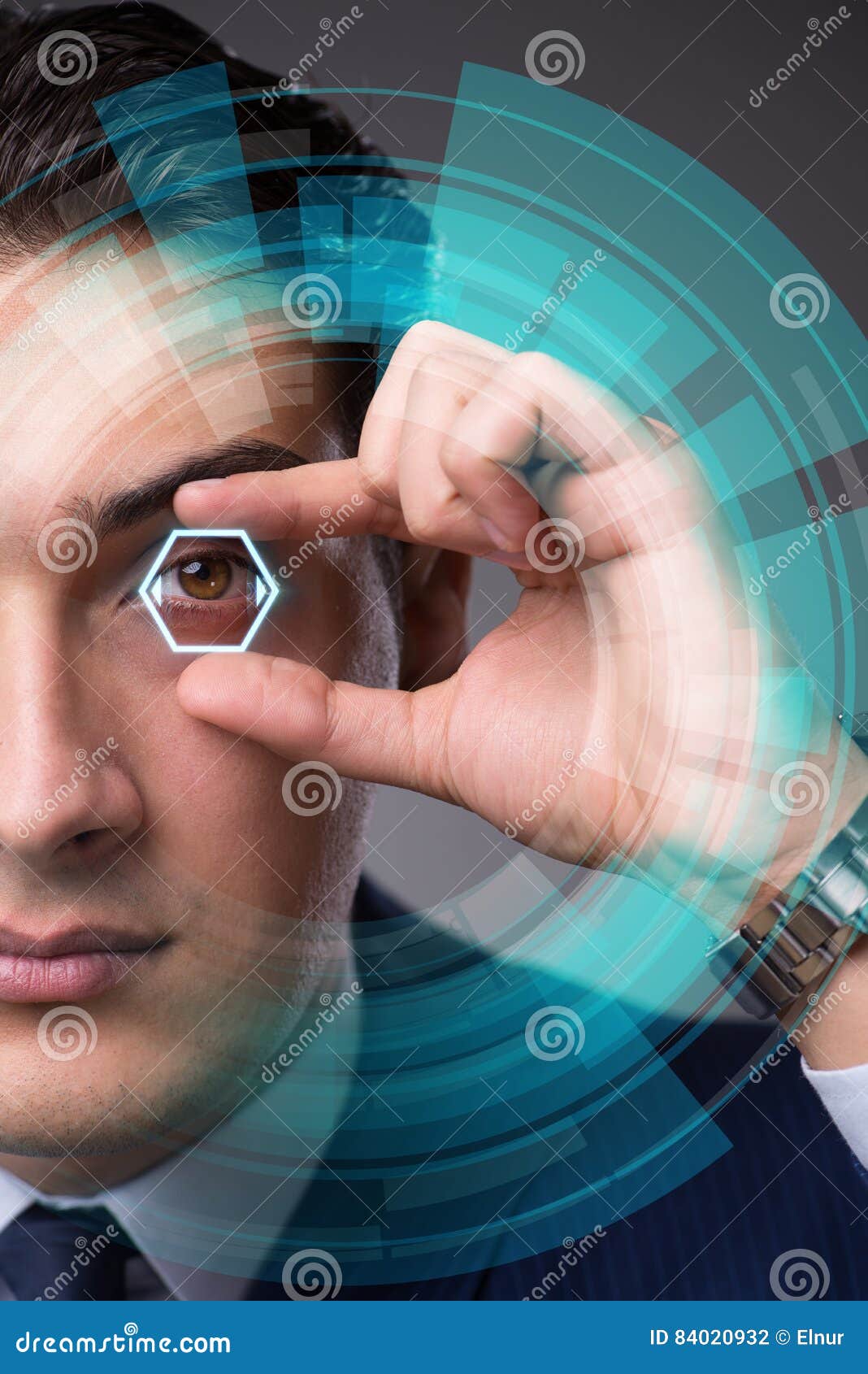 The Futuristic Vision Concept with Businessman Stock Photo - Image of ...