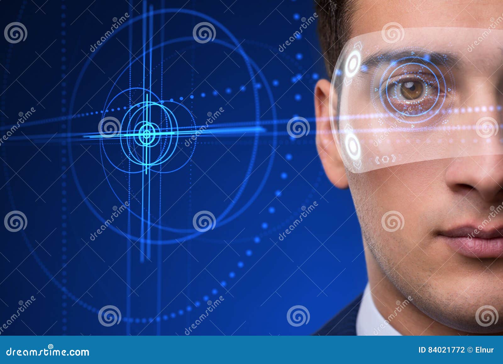 The Futuristic Vision Concept with Businessman Stock Photo - Image of ...