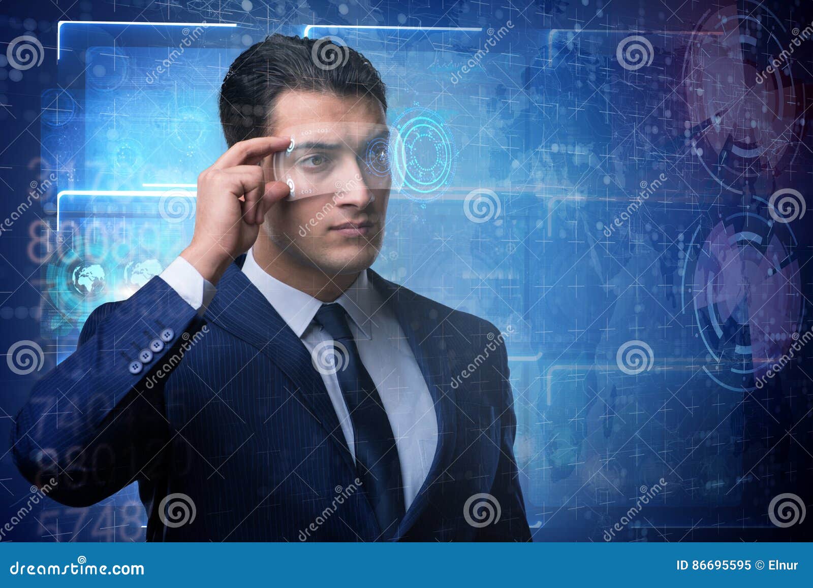 The Futuristic Vision Concept with Businessman Stock Image - Image of ...