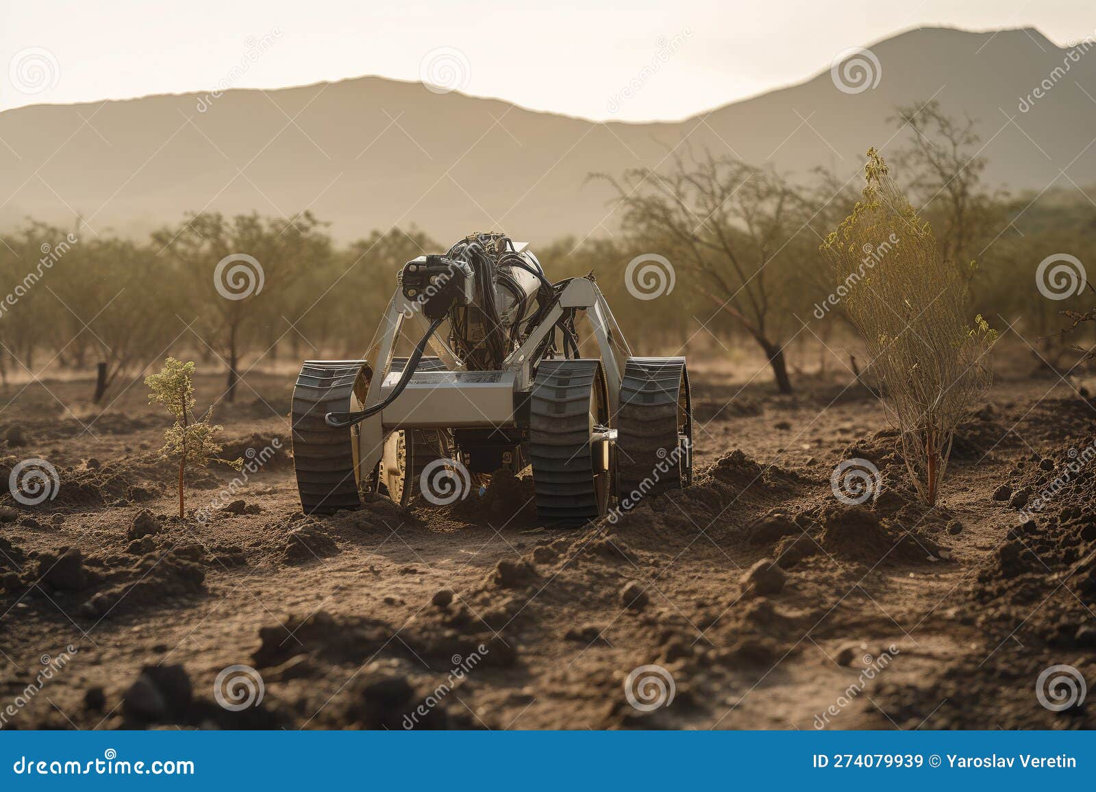AI-powered Robot Reforestation in Barren Landscapes. Generative AI ...