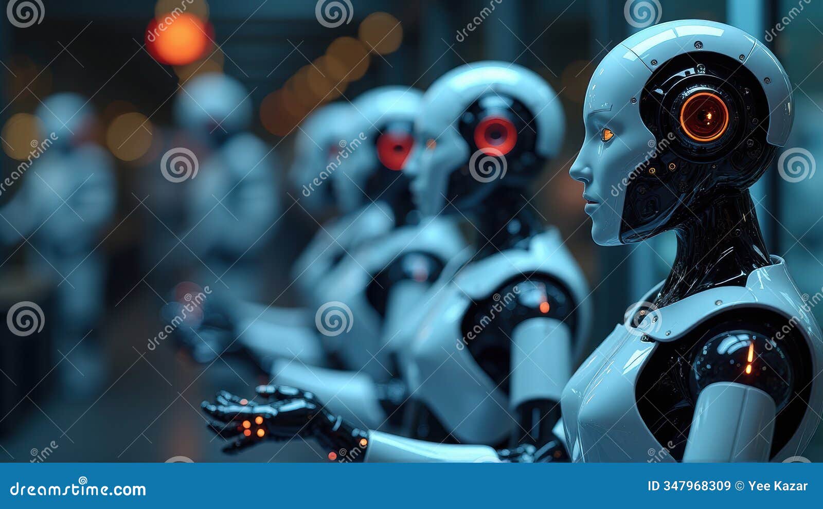 A Futuristic Vision of a World Populated by Humanoid Robots, Futuristic ...