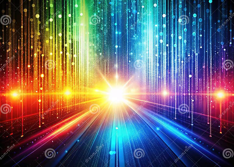 A Futuristic Visual Symphony Dynamic Glowing Binary Code Data Stream Background Stock Image ...