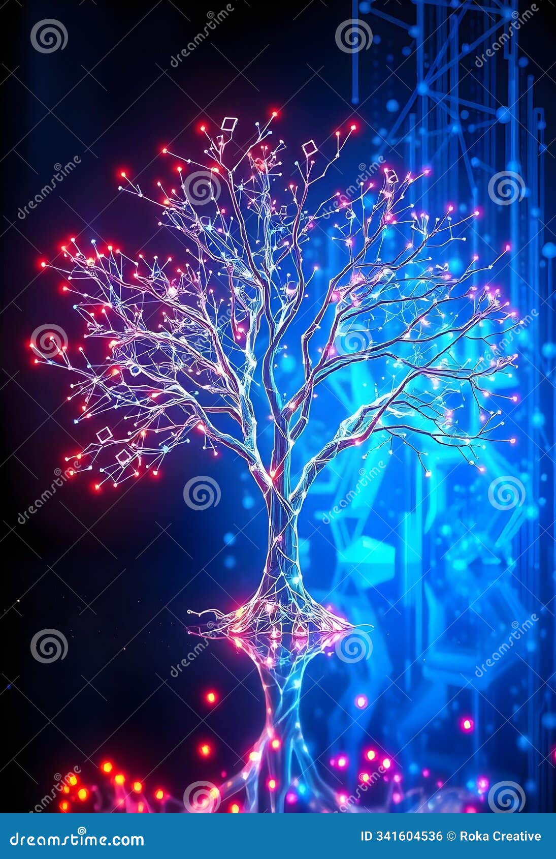 A Sci-Fi Visualization Of Bioluminescent Neurons And Synaptic Networks ...