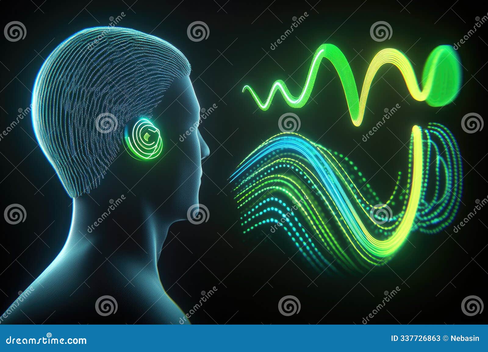 Hearing Process, Ear Anatomy 3d Illustration On White Background ...