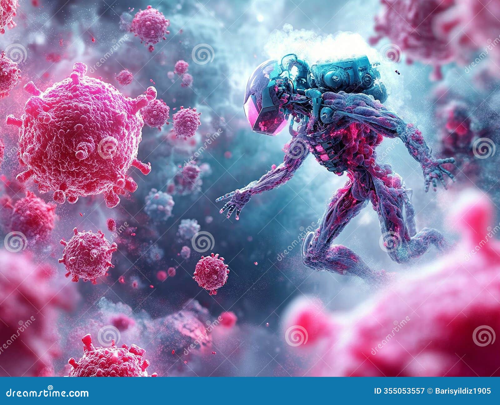 Futuristic Visualization of Nanobots Combating Harmful Bacteria Inside ...