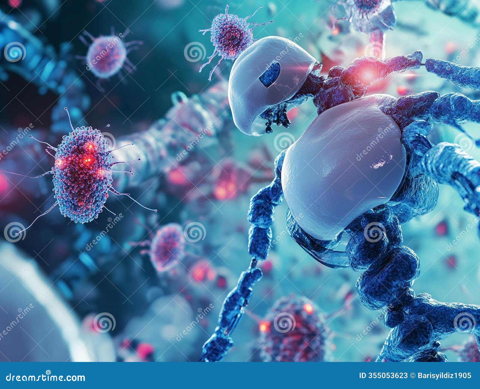 Futuristic Visualization of Nanobots Combating Harmful Bacteria Inside ...