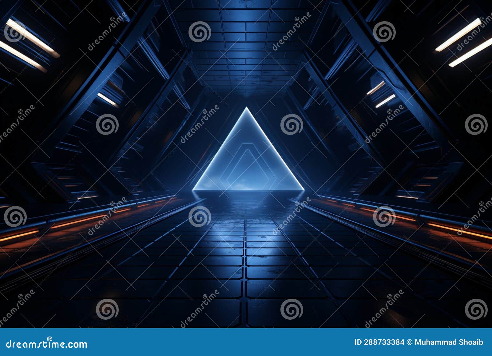 Futuristic Void Alive With Neon Hues, A 3D Realm Of Modern Sci-fi ...