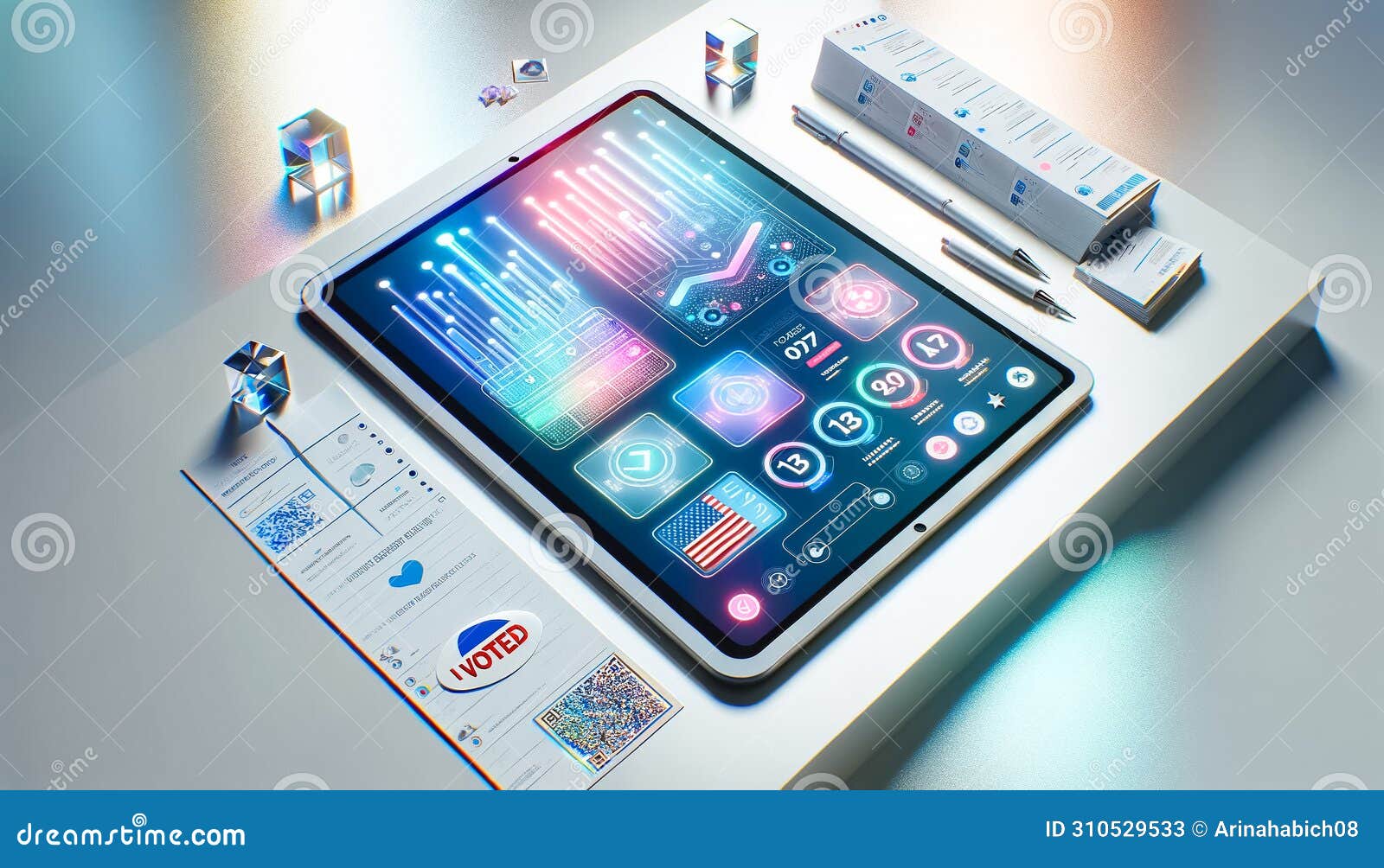 Futuristic Voting Interface Concept with Advanced Technology Stock ...