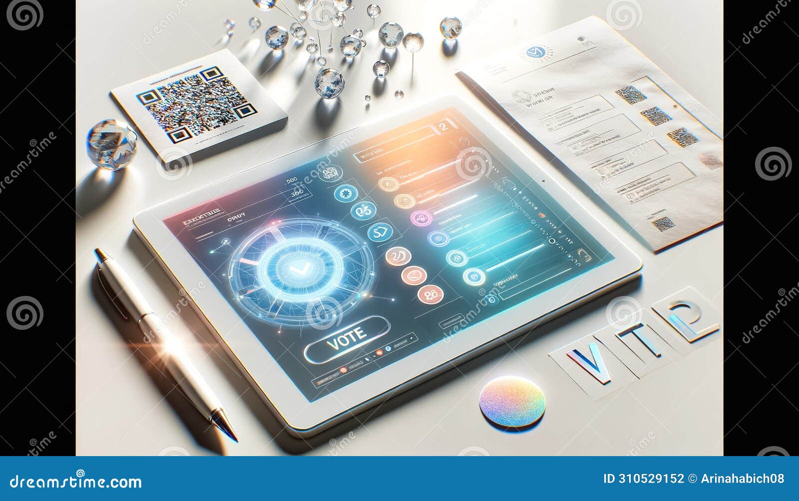 Futuristic Voting Interface Concept with Advanced Technology Stock ...