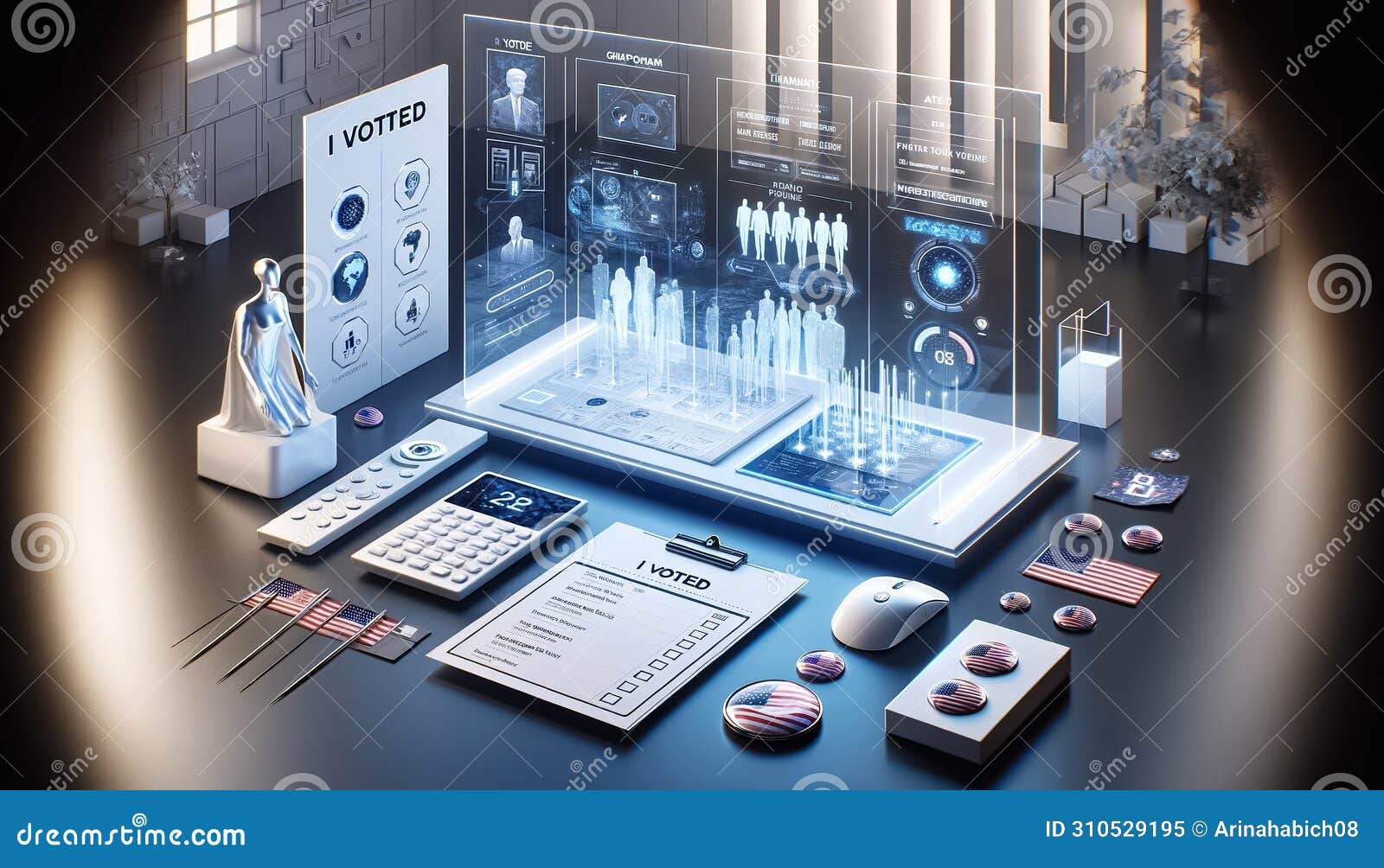 Futuristic Voting Interface Concept with Advanced Technology Stock ...
