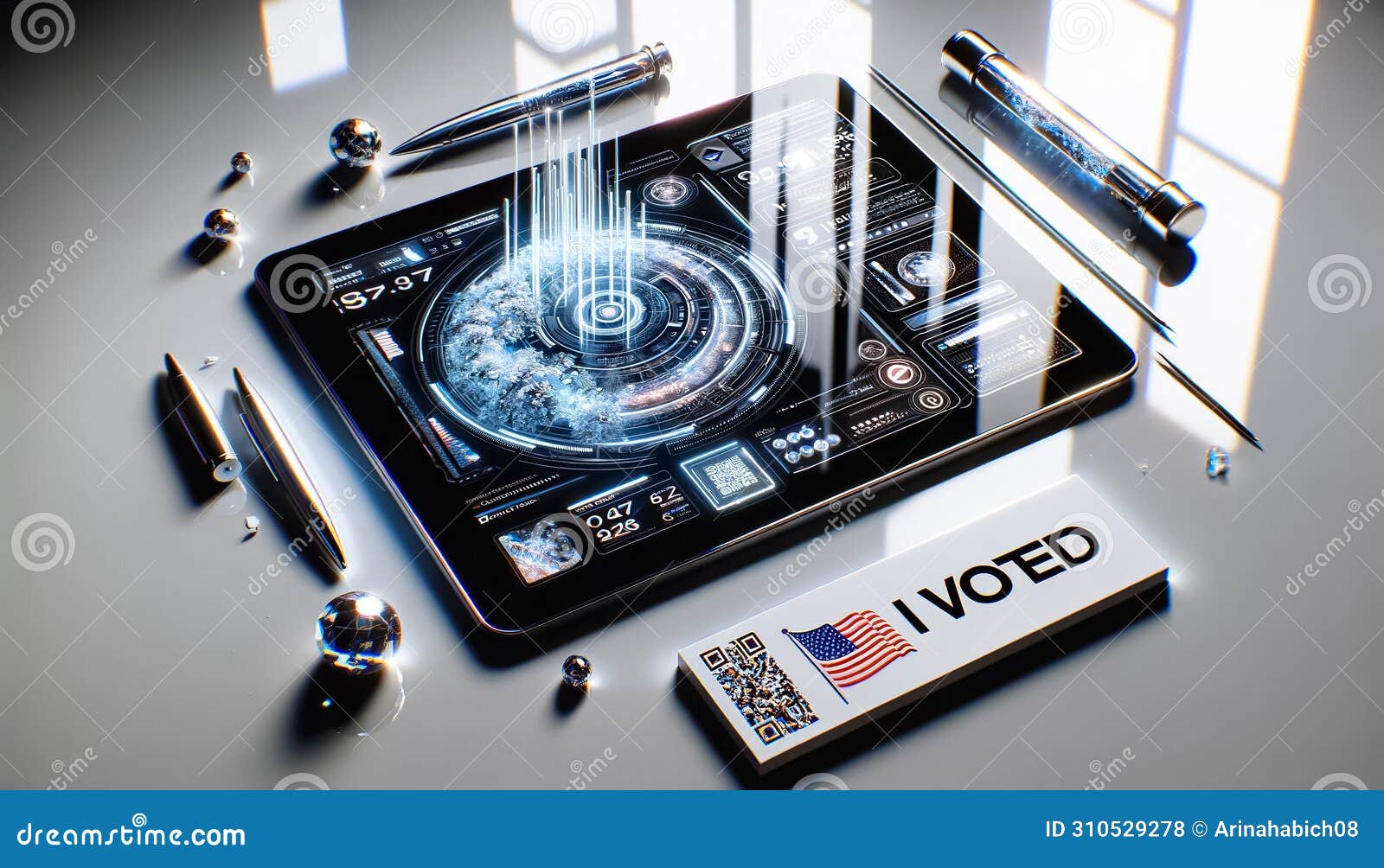 Futuristic Voting Interface Concept with Advanced Technology Stock ...