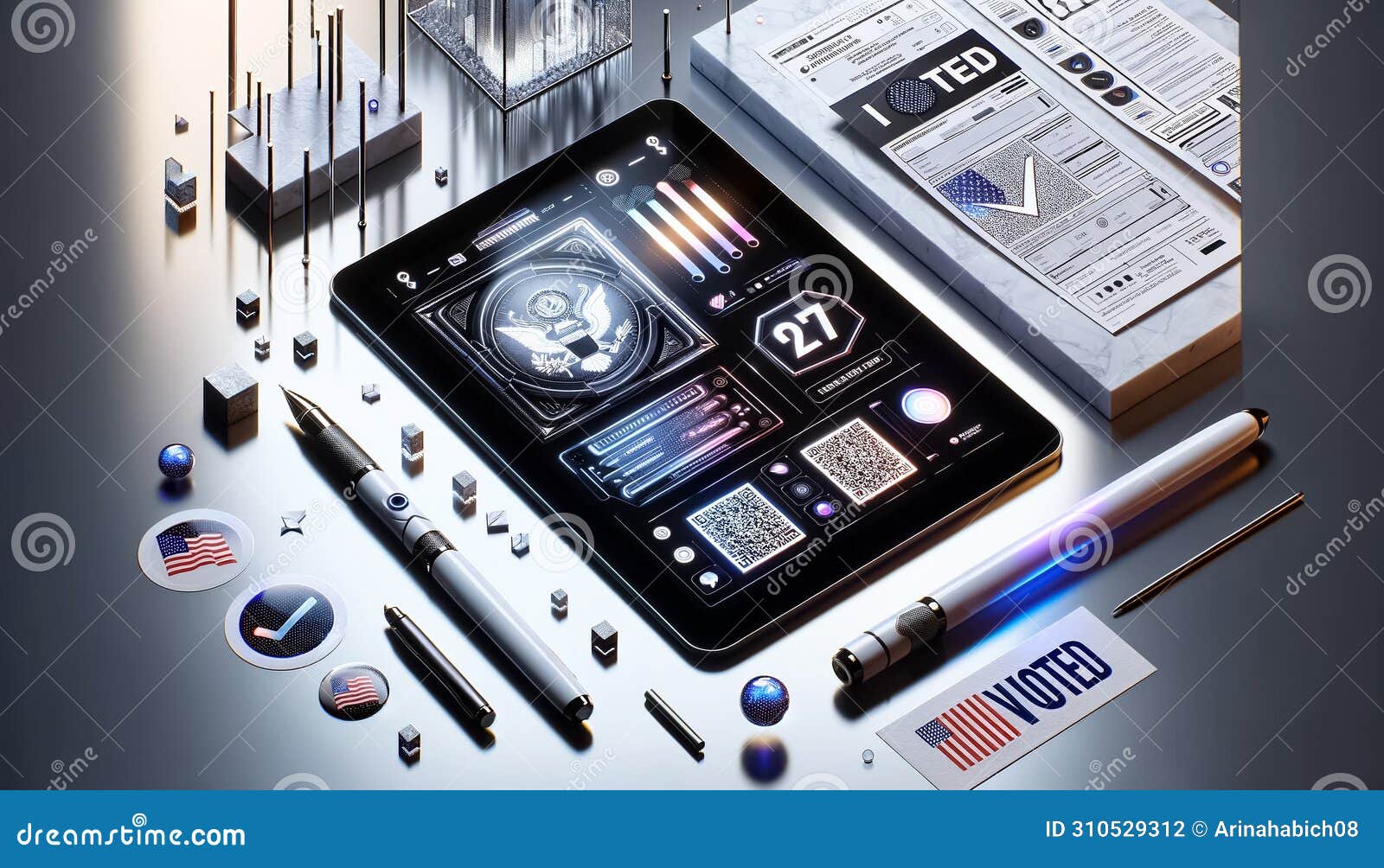 Futuristic Voting Interface Concept with Advanced Technology Stock ...