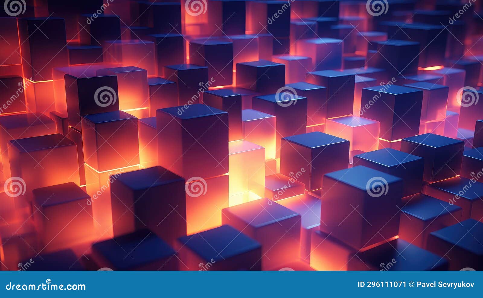 Futuristic Voxel Artificial Cubes Stock Illustration - Illustration of ...
