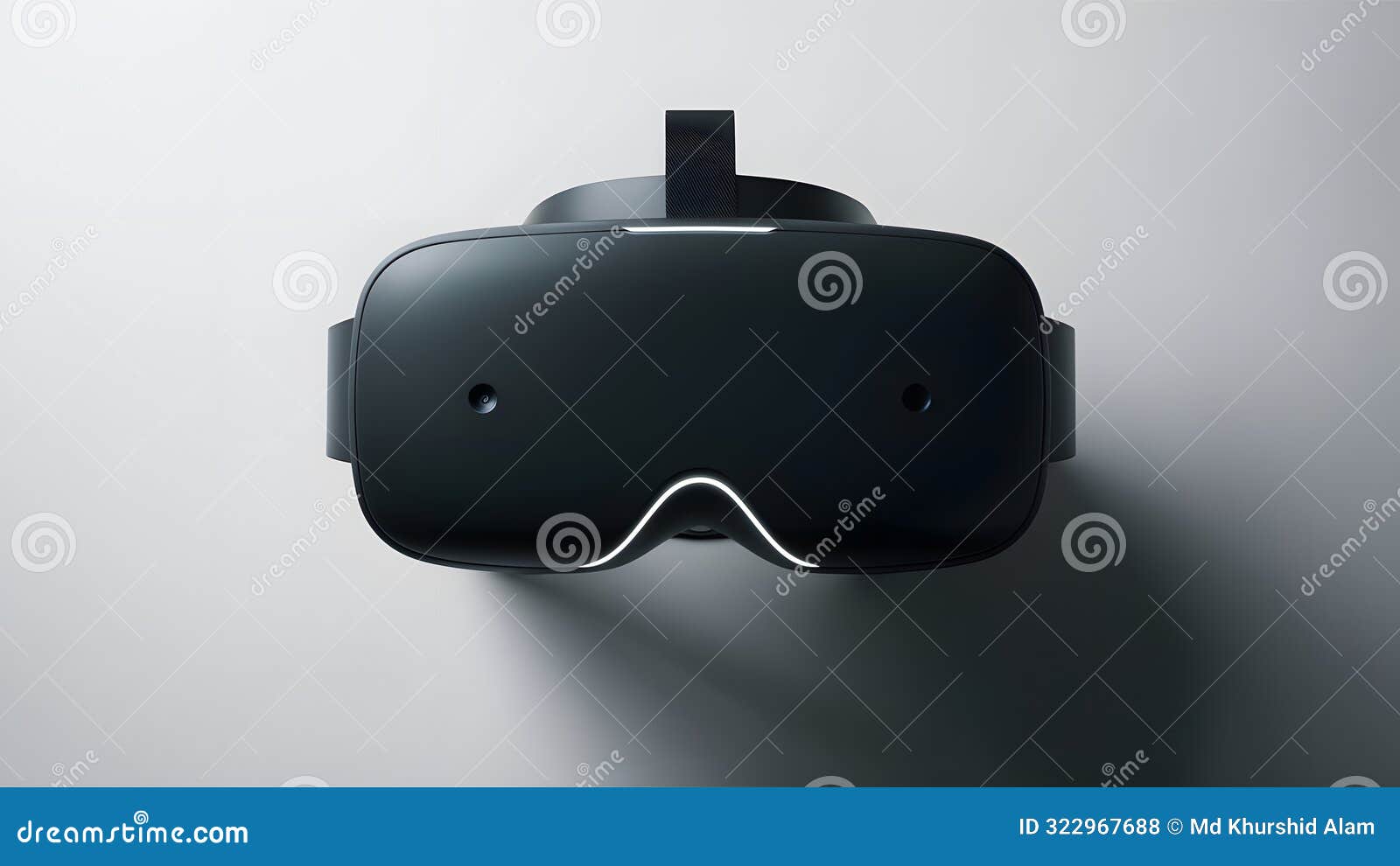Futuristic VR Headset on White Background. Front View of a Sleek ...