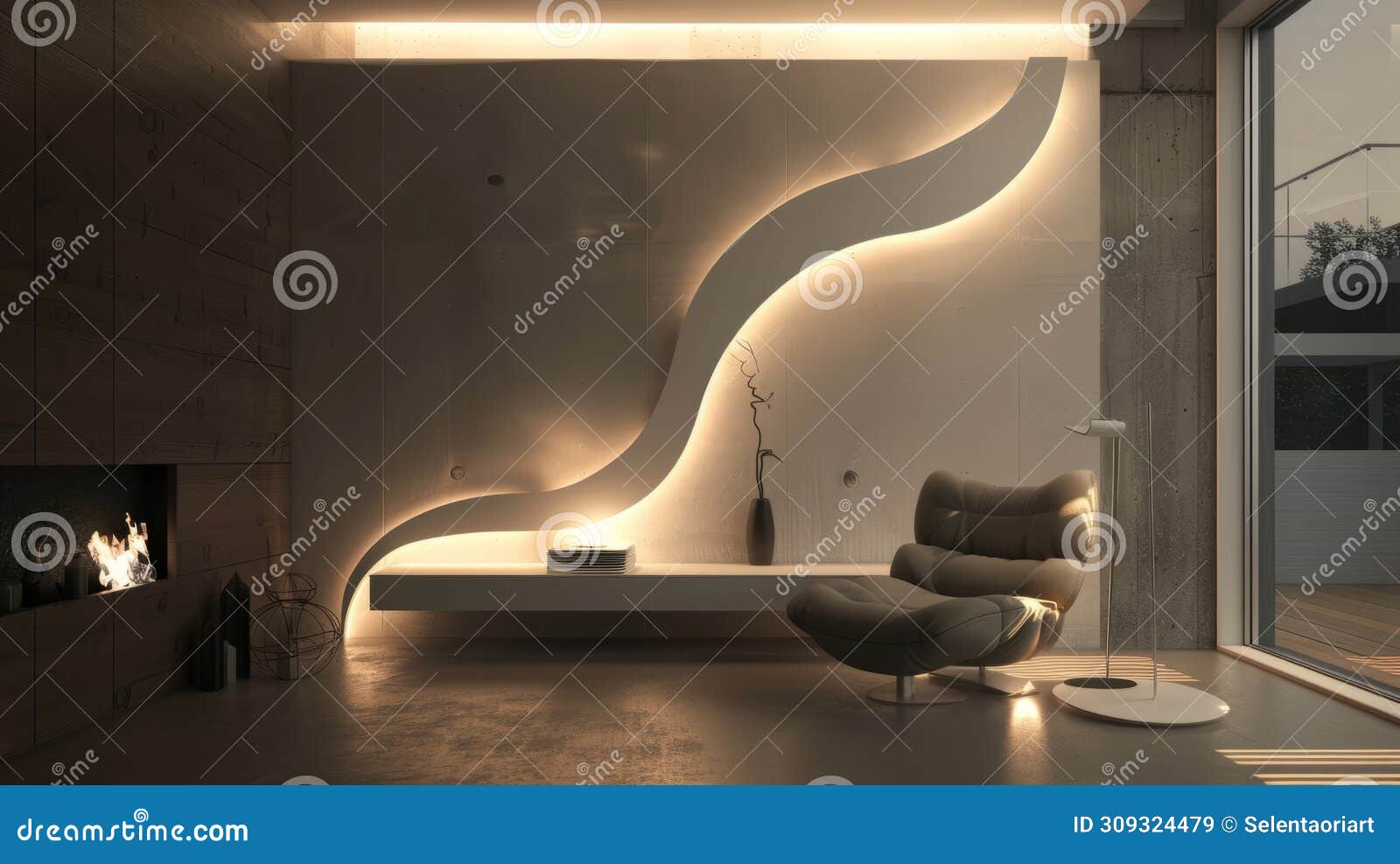 Futuristic Wall Light Concept Stock Illustration - Illustration of ...