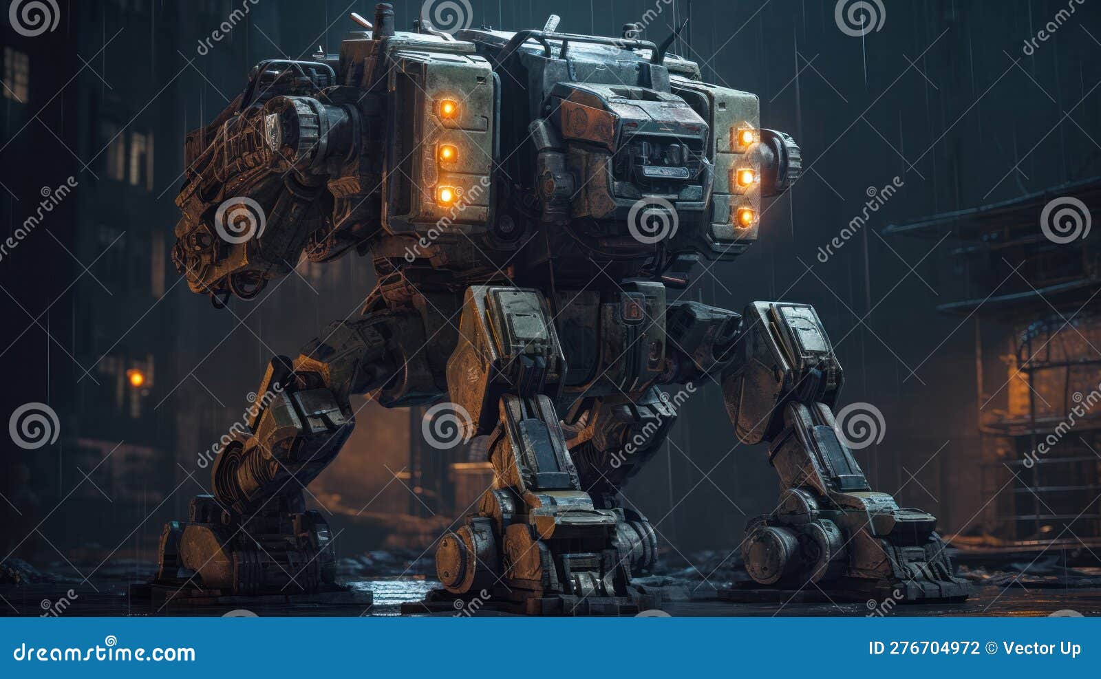 Futuristic Warfare Dangerous Robot Design. Generative AI Stock ...