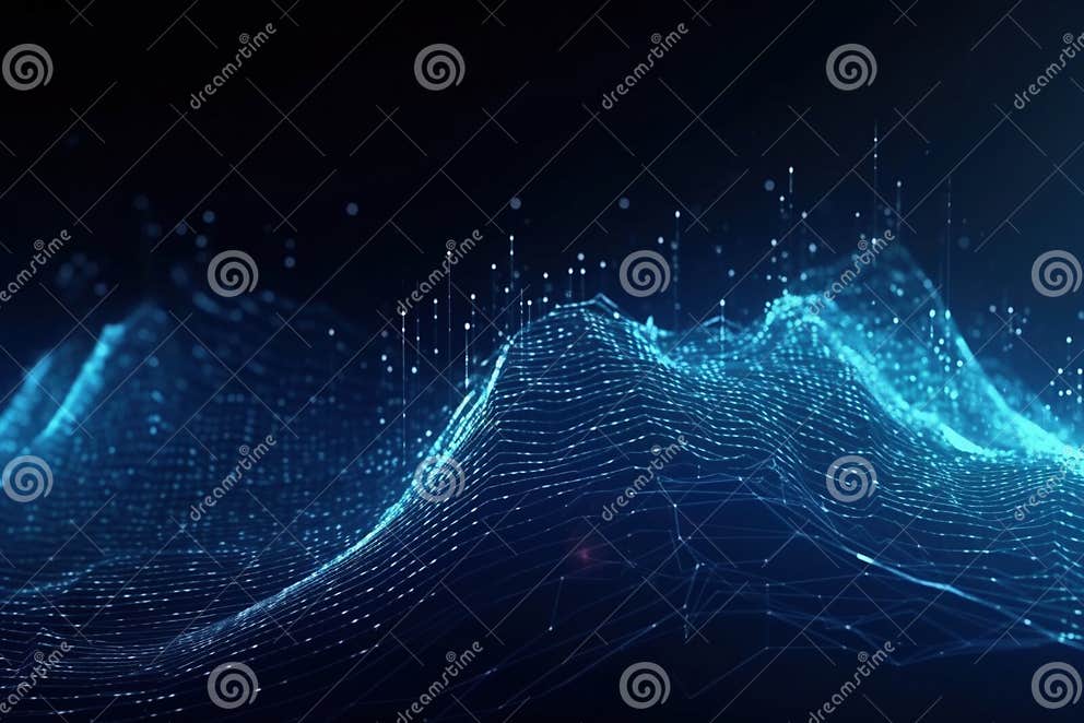 Futuristic Wave. Abstract Technology Background. Analytical ...