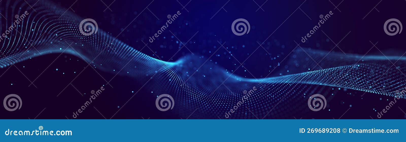 Futuristic Wave. Abstract Technology Background. 3D Visualization of ...