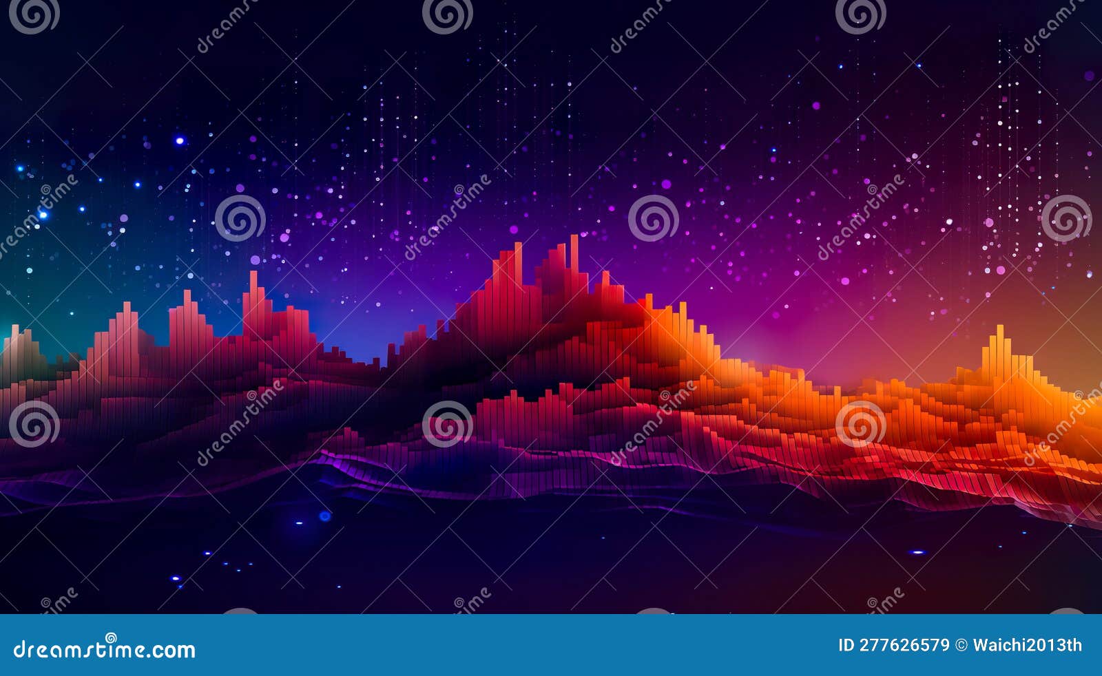Futuristic Wave. Abstract Technology Background. Visualization of Big ...