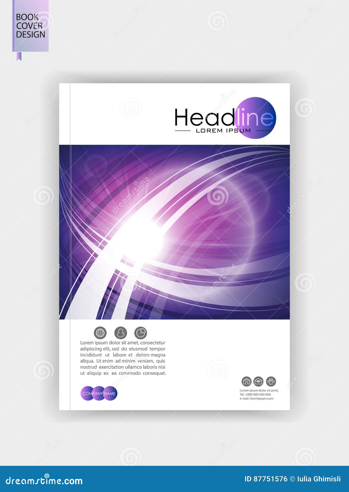 Futuristic Wave Booklet Cover Design in A4. Vector. Stock Vector ...