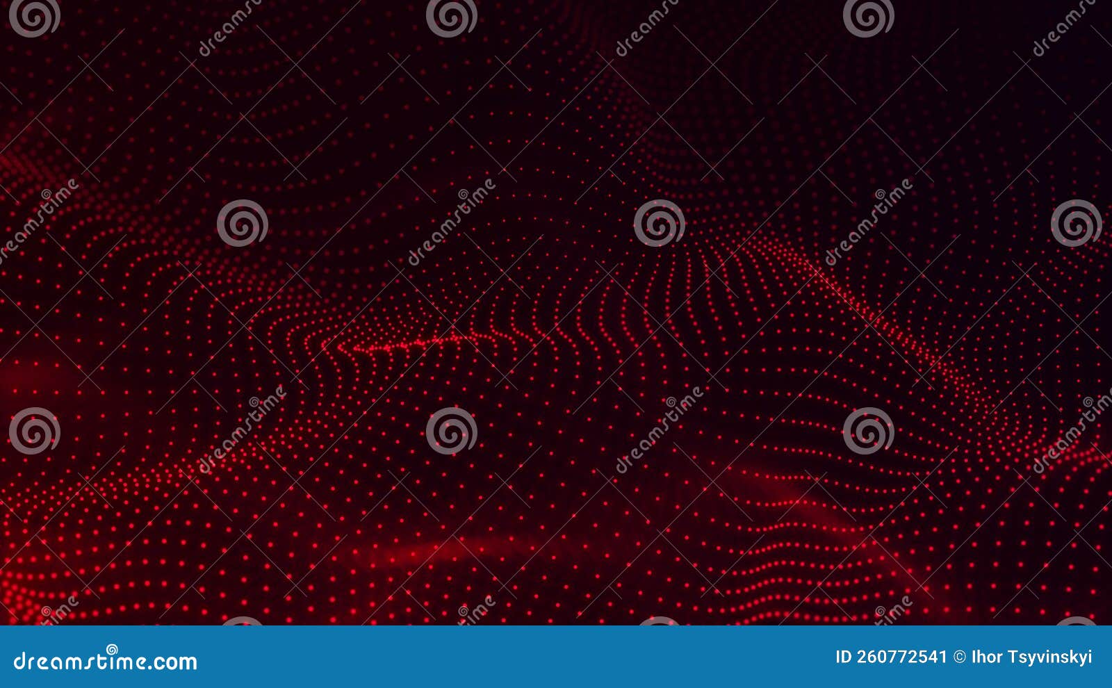 Futuristic Wave with Many Dots. Abstract Motion Background of Colored ...