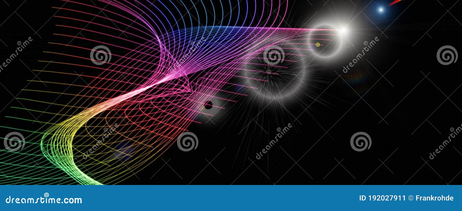 Futuristic Wave Panorama Design Illustration with Lights Stock ...