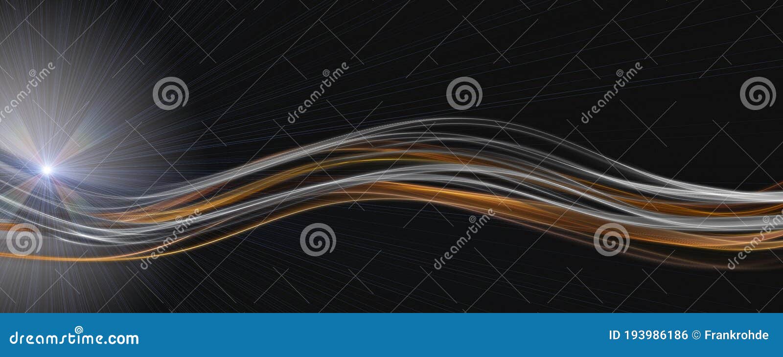 Futuristic Wave Panorama Design with Lights Stock Illustration ...