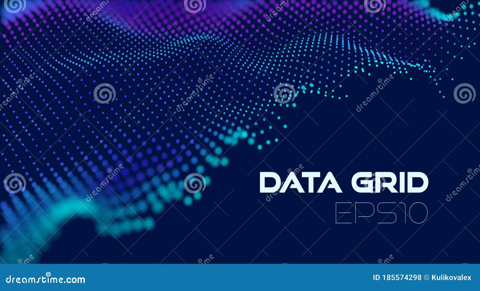 Futuristic Wave Particle Grid for Concept Design. Illustration - Vector ...