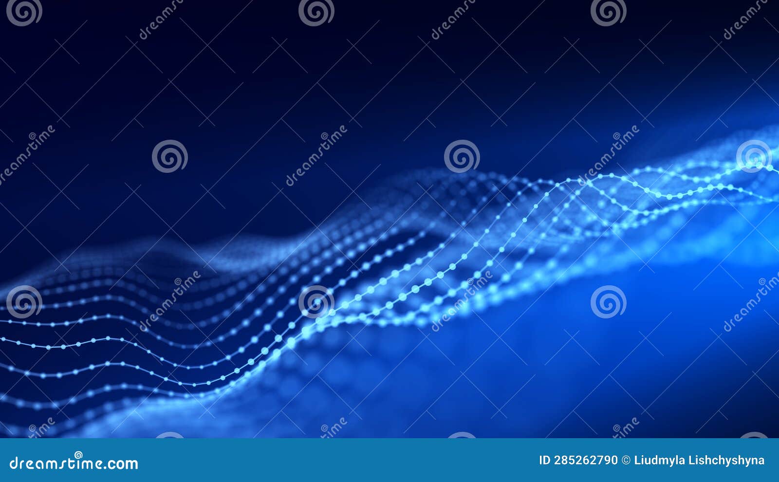 Futuristic Wave of Smooth Lines.Wire Network Technologies.Cyber ...