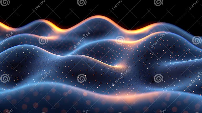 Futuristic Waveforms with Glowing Particles in a Mesmerizing ... Futuristic Waveforms with Glowing Particles in a Mesmerizing ...
