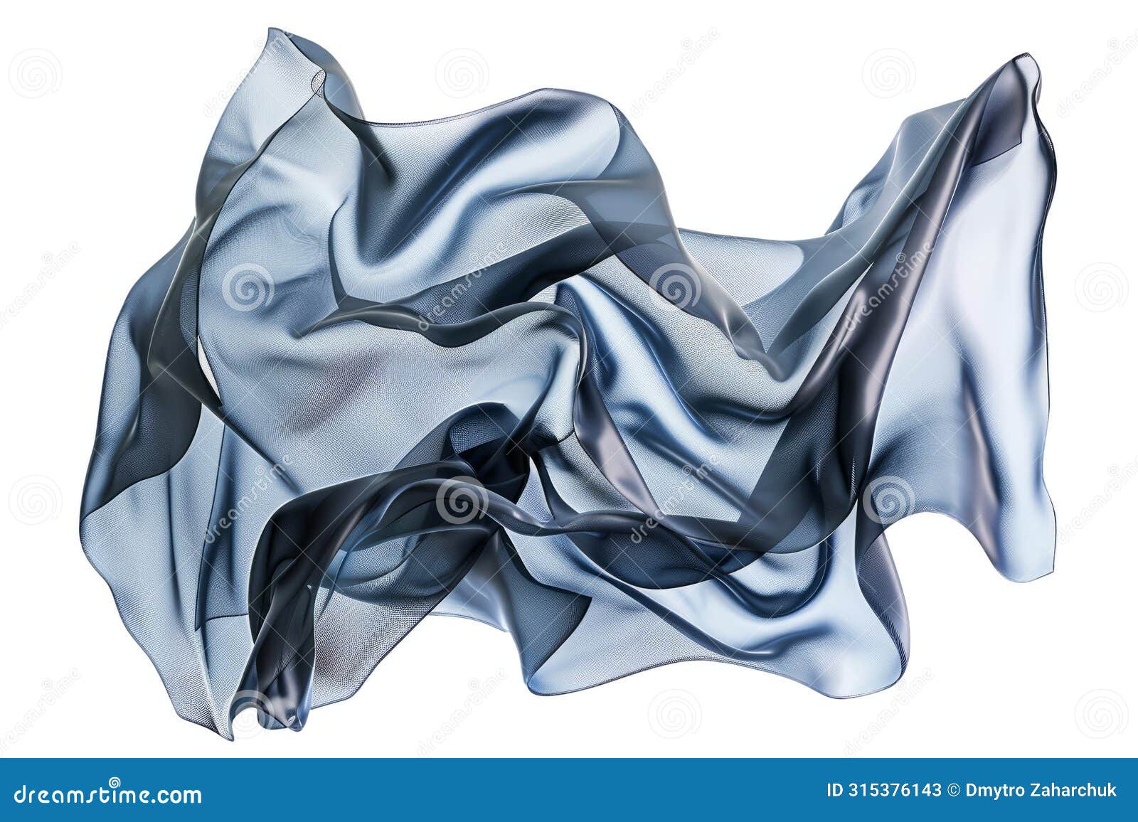 Futuristic Waves with Fabric on a White Background Stock Image - Image ...