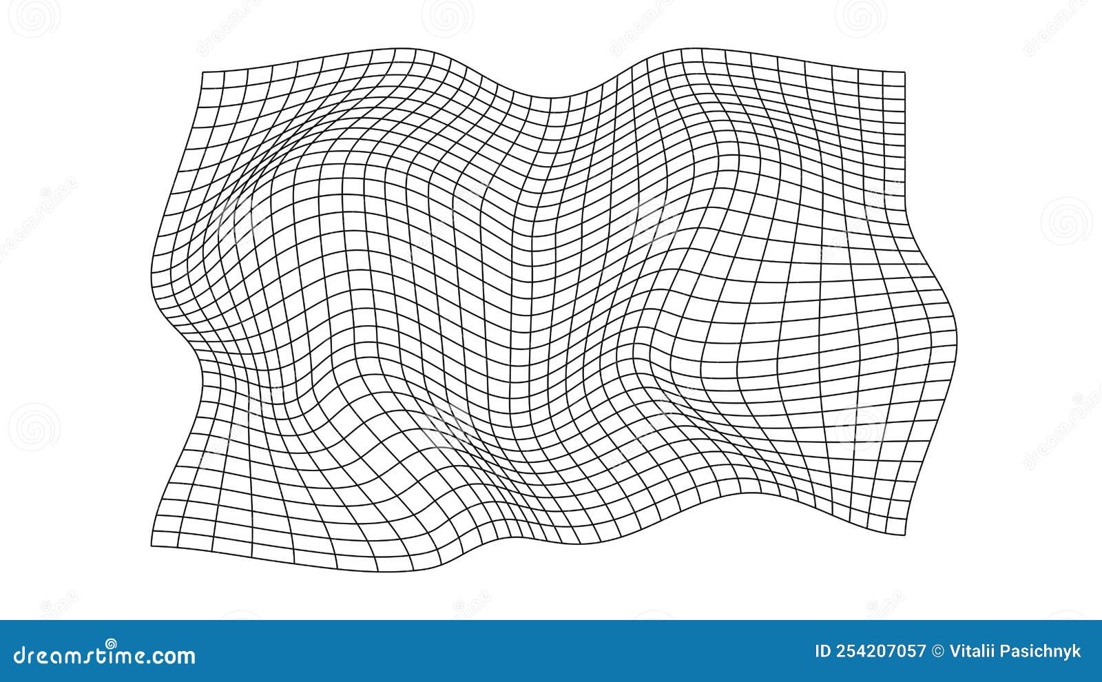 Futuristic Wavy Grid in the Style of Retrofuturism. Geometric Dynamic ...