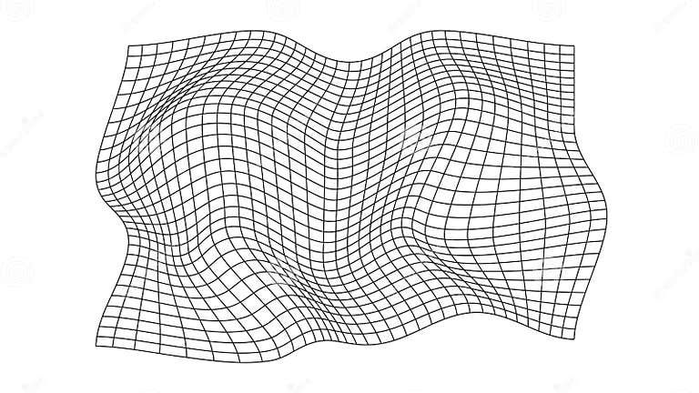 Futuristic Wavy Grid in the Style of Retrofuturism. Geometric Dynamic ...