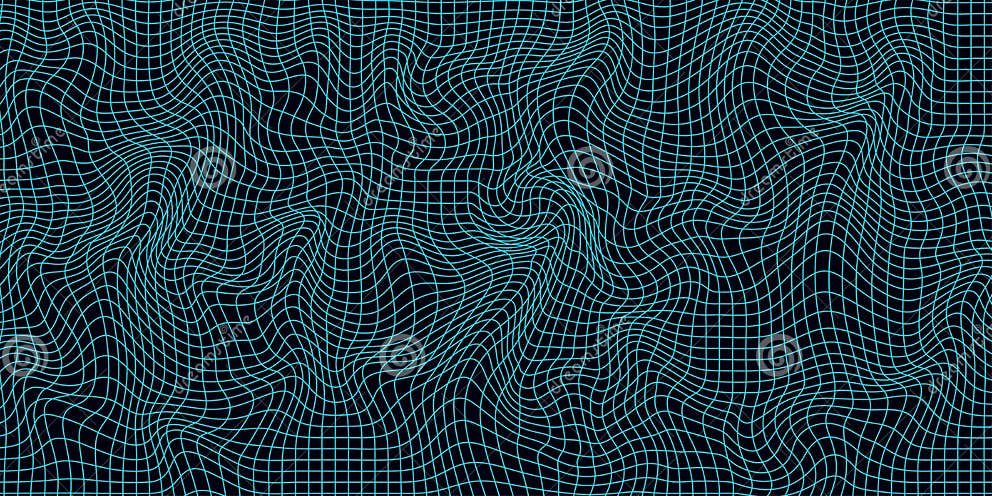 Futuristic Wavy Grid in the Style of Retrofuturism. Geometric Dynamic ...