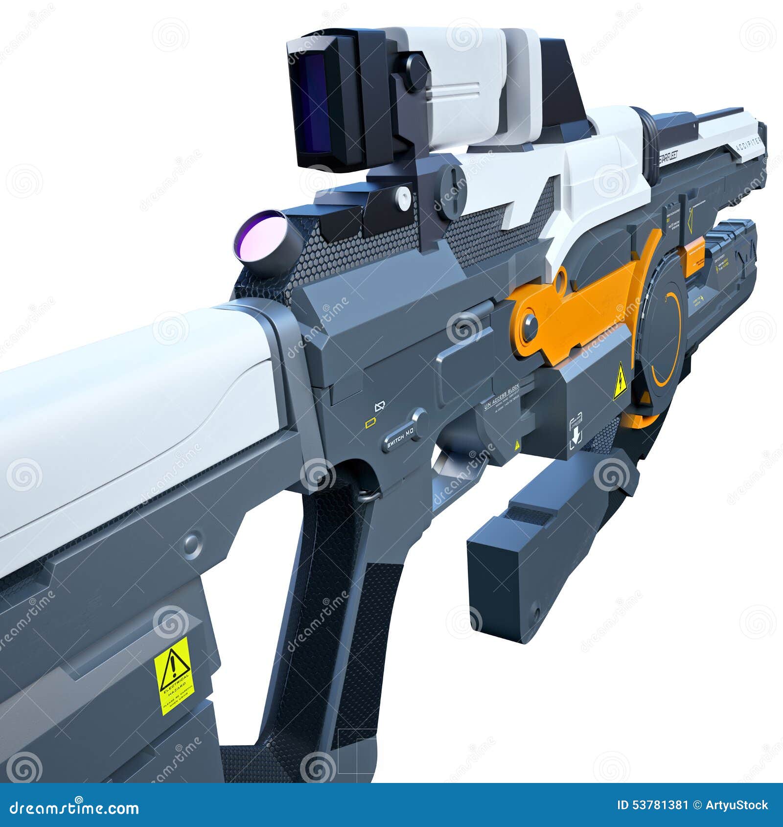 Futuristic Sci-Fi Assault Beam Rifle And Pistol Cartoon Vector ...