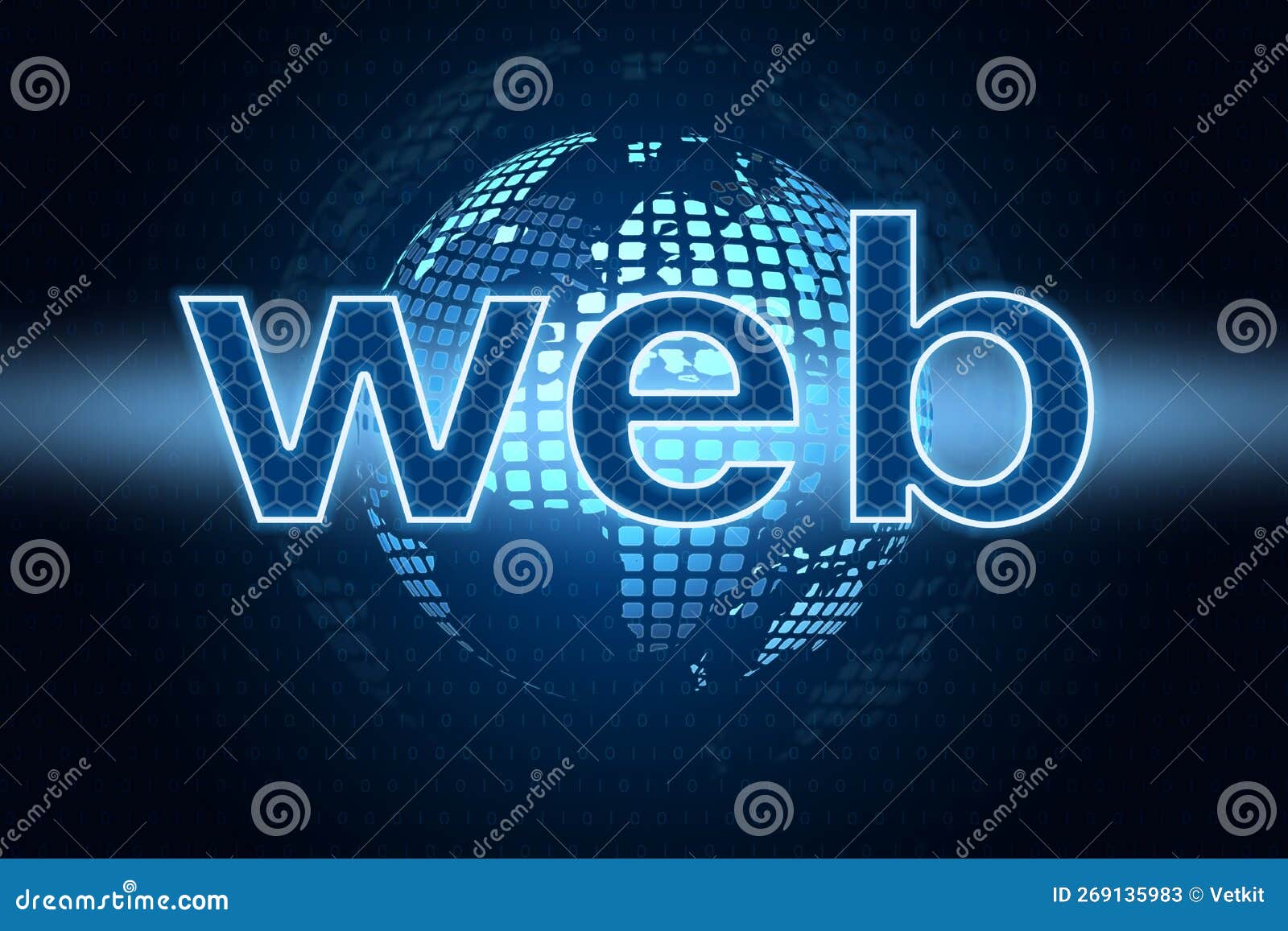 Futuristic Web Hologram with Digital Earth Abstract Technology ...